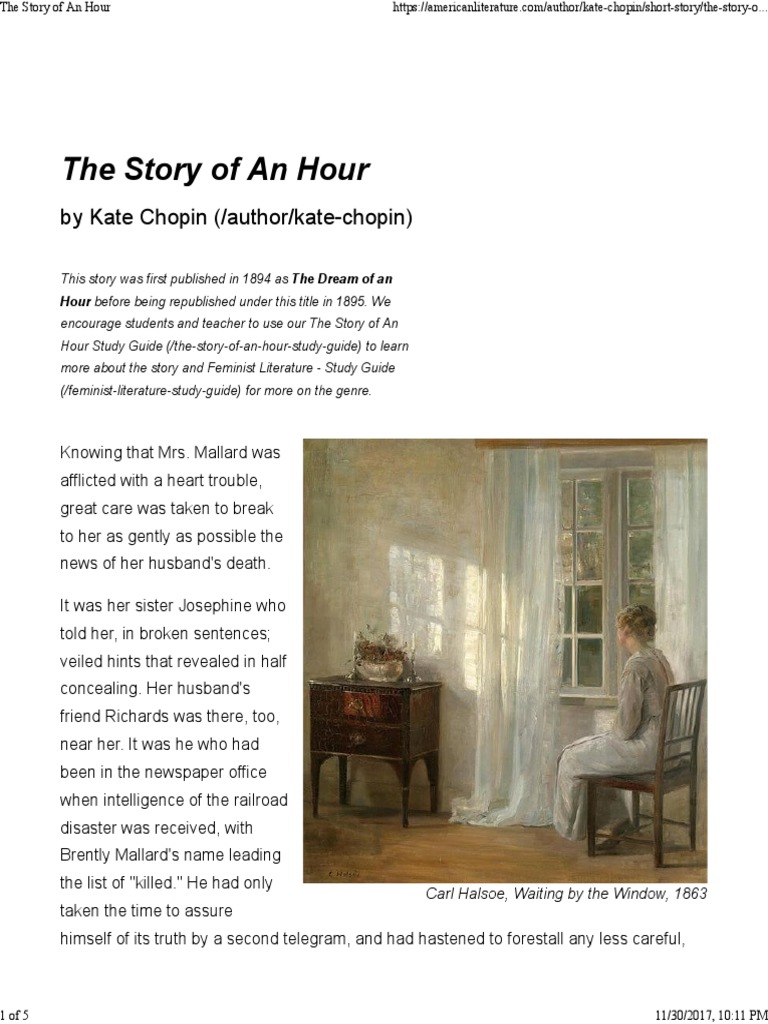 Story of An Hour | PDF | Short Stories