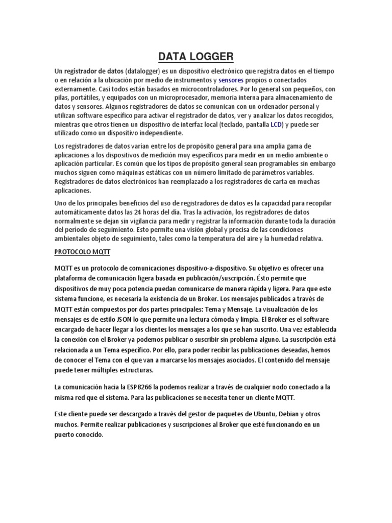Data Logger Pro | PDF | Arquitectura de Computadores | Ingeniería ...