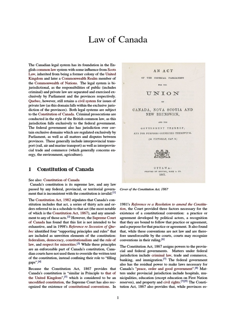 Law of Canada | PDF | Court System Of Canada | Precedent