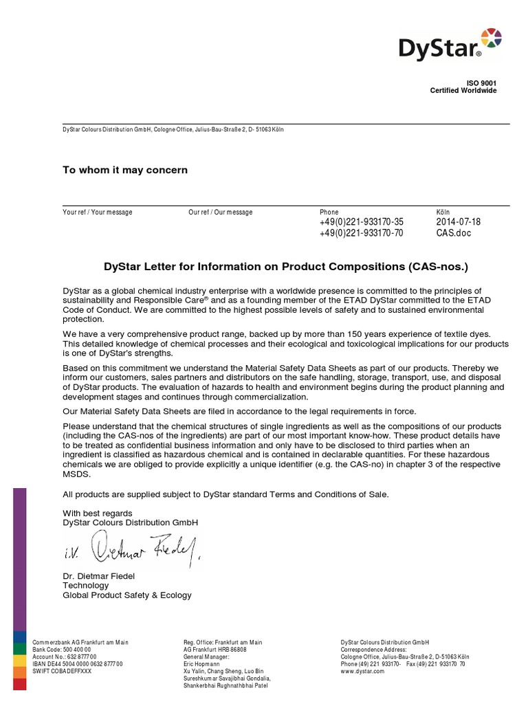 General Letter CAS-Inquiries | Technology | Business