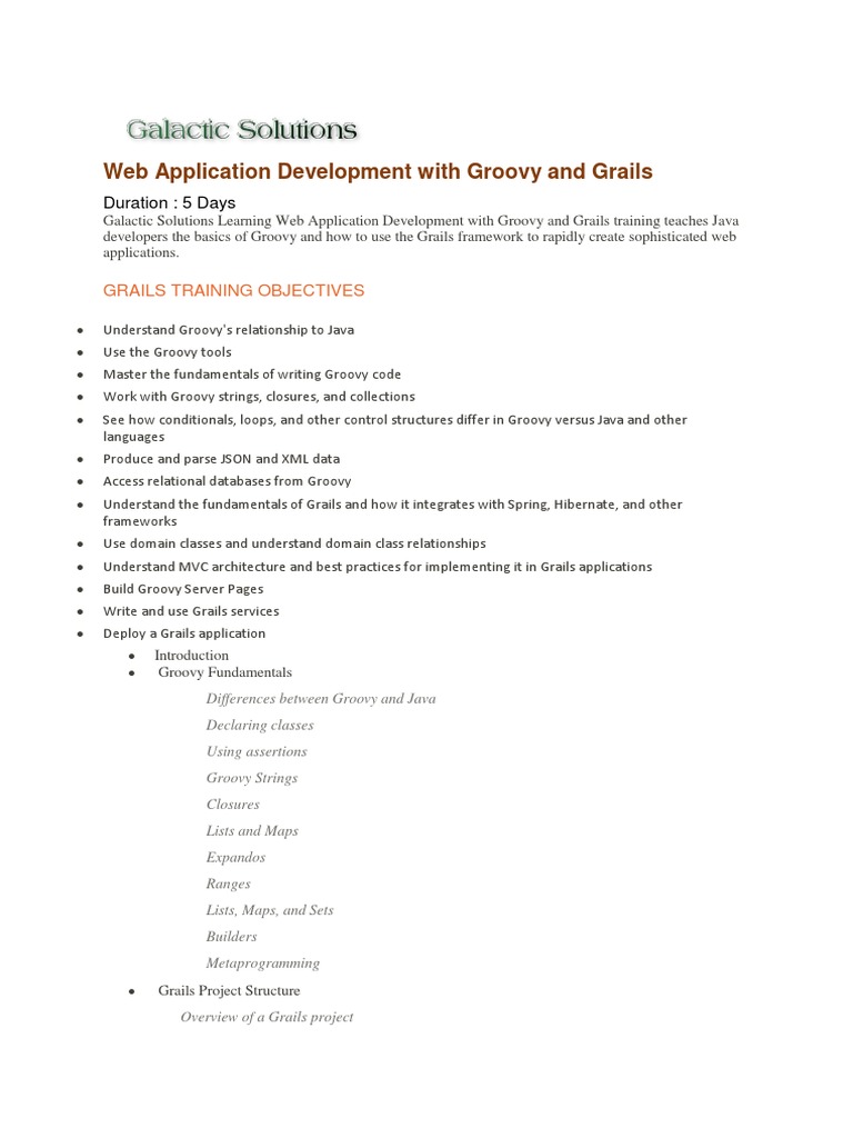 Web Application Development With Groovy and Grails | PDF | Software ...