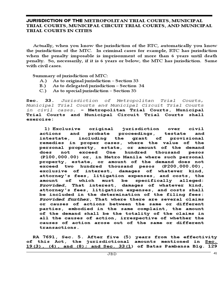 05 Jurisdiction of The MTC | PDF | Summary Judgment | Lawsuit