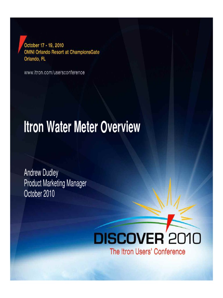 Itron Water Meter Solutions Overview | PDF | Flow Measurement | Turbine