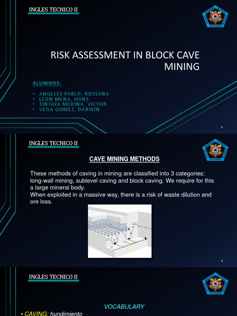 Risk Assessment in Block Cave Mining: Ingles Tecnico Ii | PDF ...