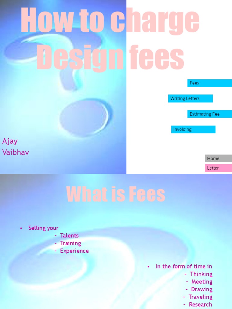 How To Charge Design Fees | PDF | Fee | Percentage