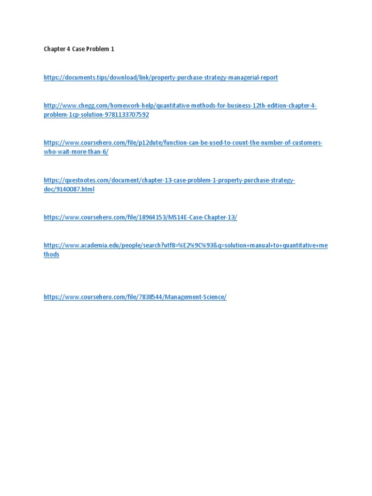 Chapter 4 Case Problem 1 | PDF