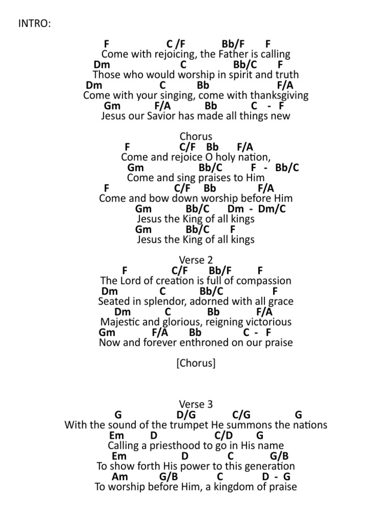 Come and Rejoice Chords | PDF