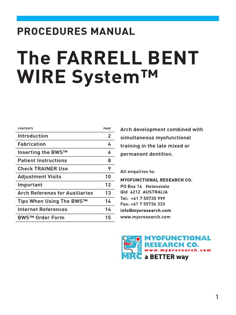 Bws Manual | PDF | Tooth | Orthodontics
