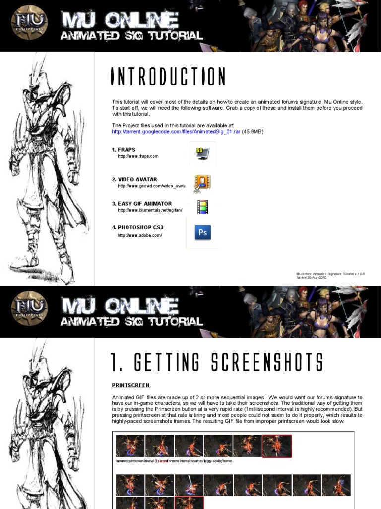 Mu Online Animated Forums Signature Tutorial v.1.0.0 | PDF | Adobe ...