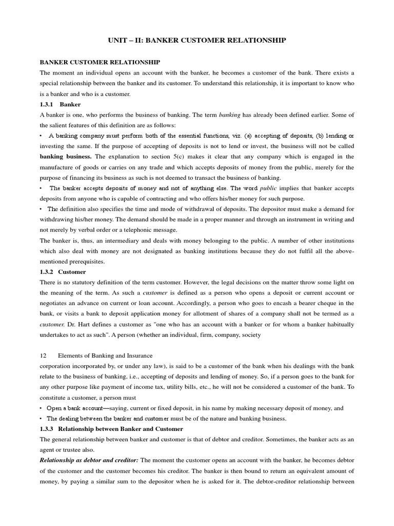 Banker Customer Relationship | PDF | Negotiable Instrument ...