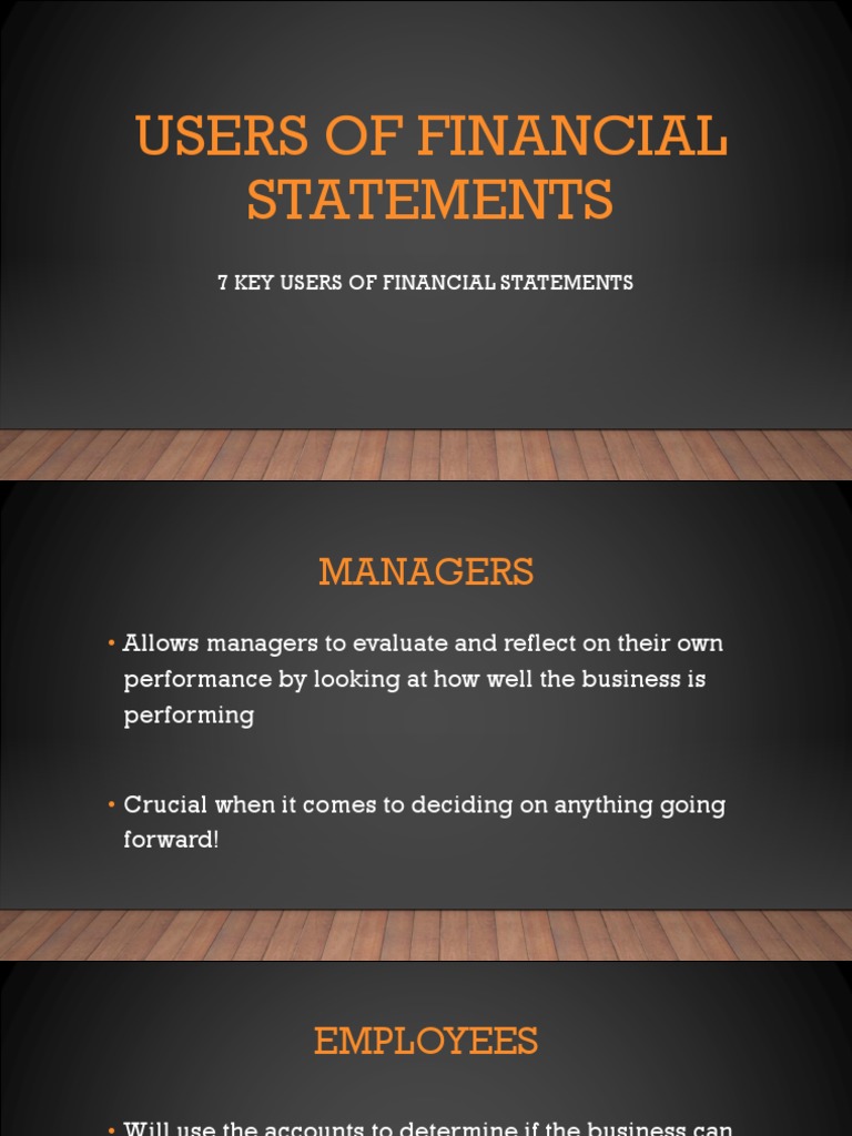 Users of Financial Statements | PDF