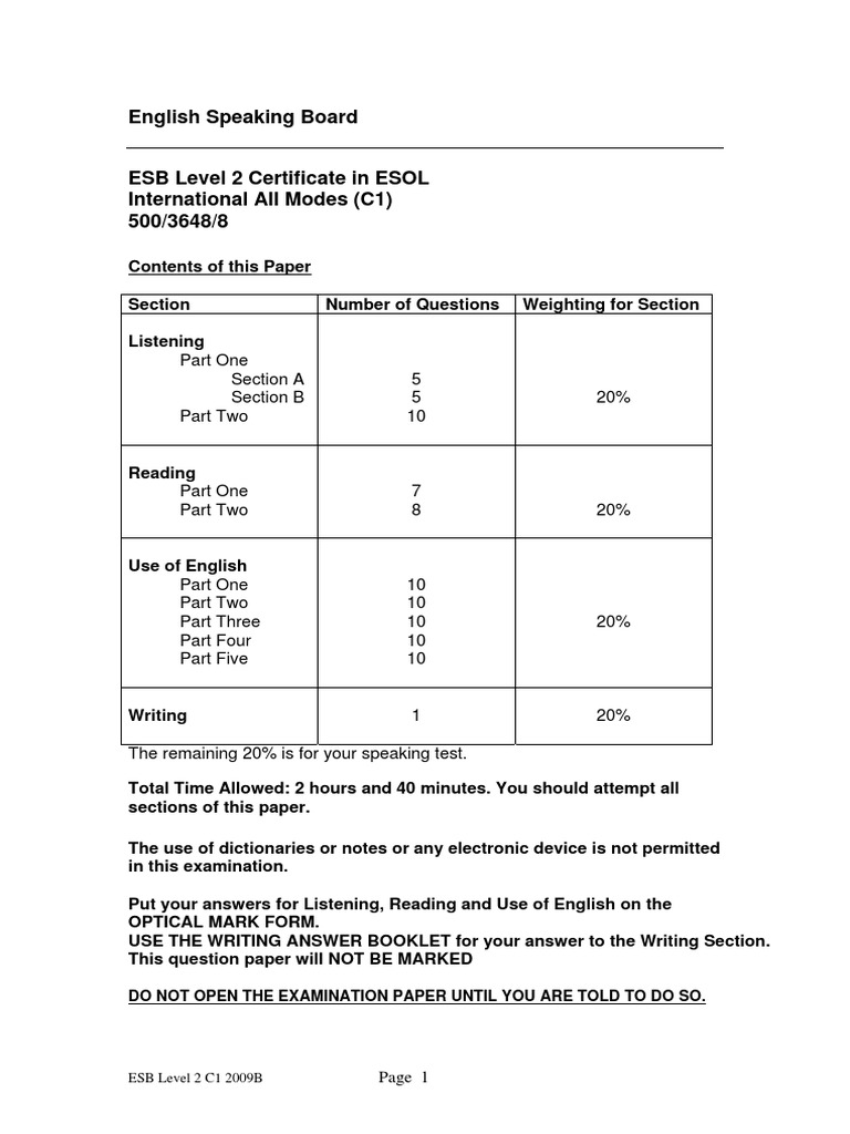 2009B (D09) C1 Question Paper | PDF | Muhammad Ali | Test (Assessment)