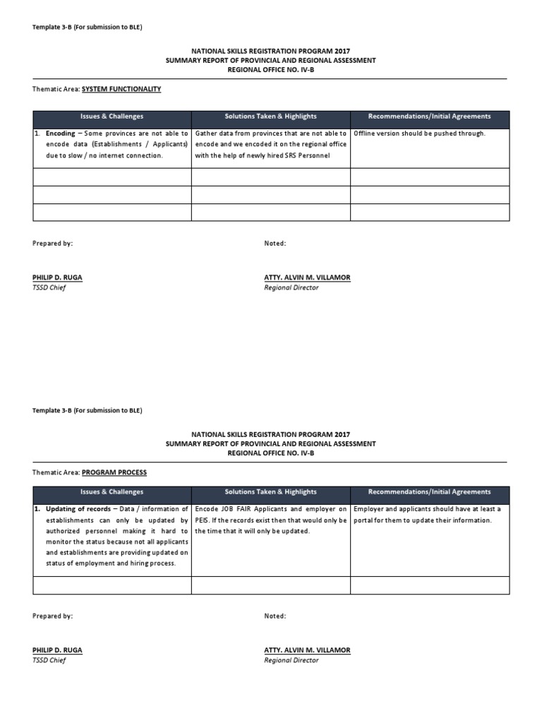 Template 3-B - Summary Report | PDF | Computing | Computing And ...