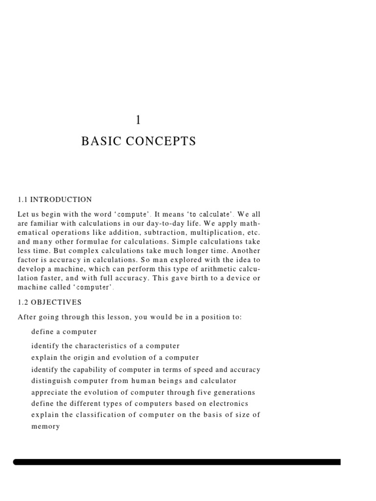 1 Basic Concepts | PDF | Microcomputers | Integrated Circuit