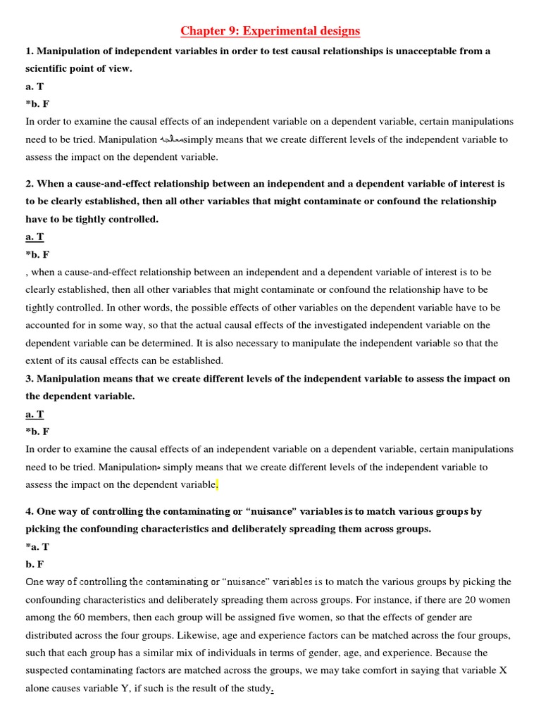 True or False - Chapter 9 | PDF | Level Of Measurement | Sampling ...