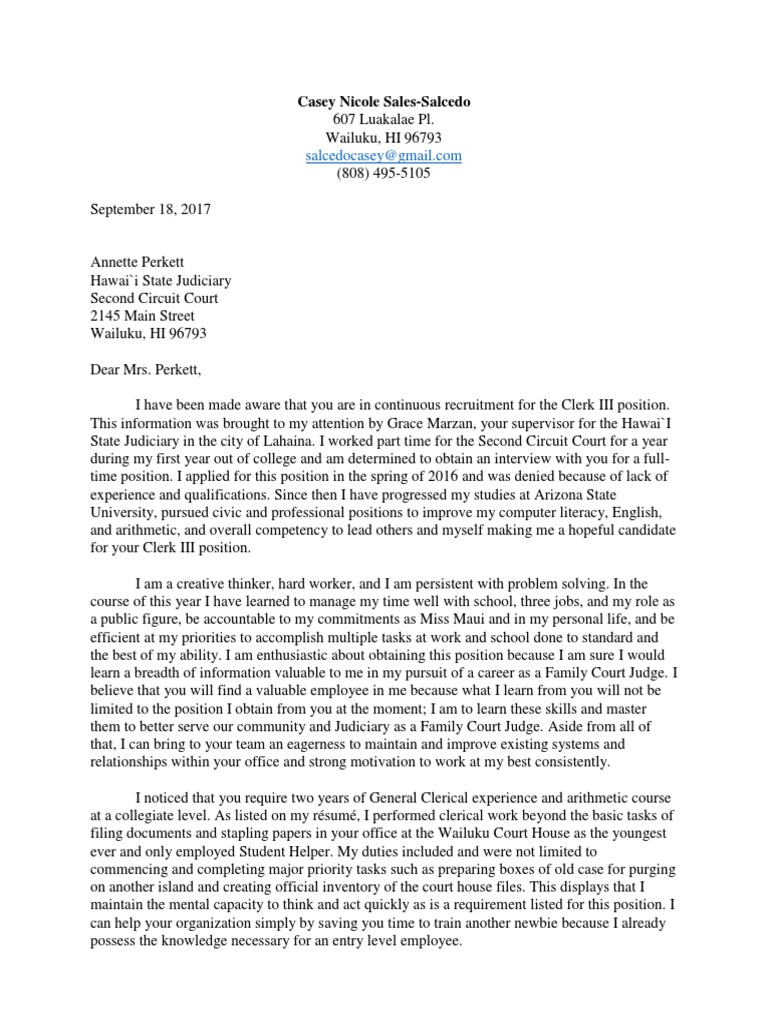 Cover Letter | Download Free PDF | Résumé | Applied Psychology