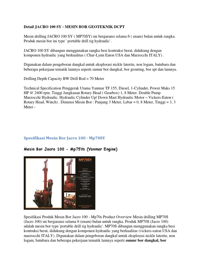 Detail Jacro 100 Sy | PDF