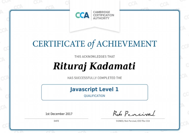 CCA Certificate Javascript Level 1 | PDF