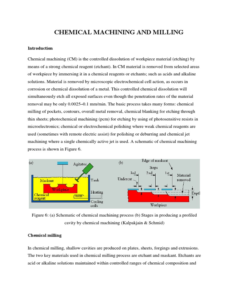 Chemical Machining and Milling | PDF | Chemistry | Crafts