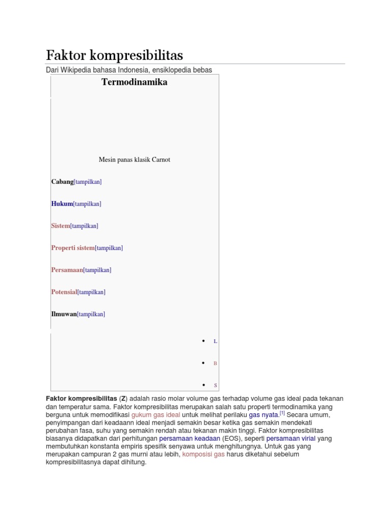 Faktor Kompresibilitas | PDF