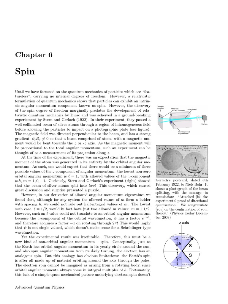Handout Spin PDF | PDF | Spin (Physics) | Nuclear Magnetic Resonance