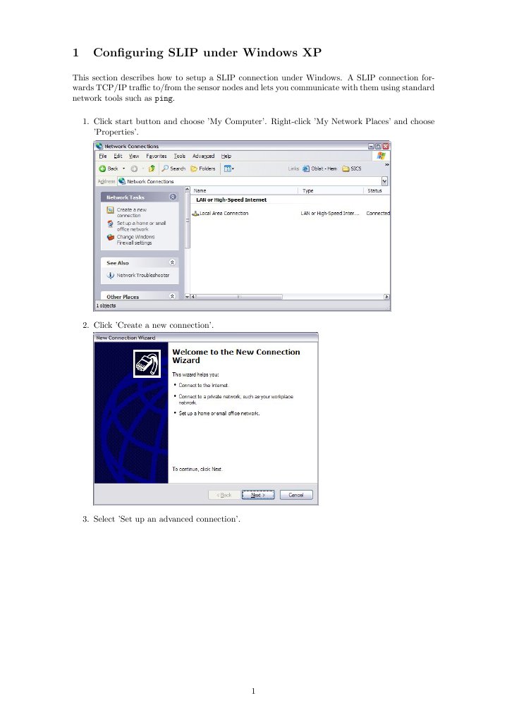 Configuring SLIP on Windows XP | PDF
