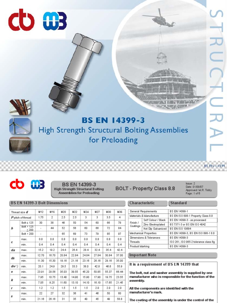 BS en 14399-3 PDF | PDF | Tornillo | Galvanización