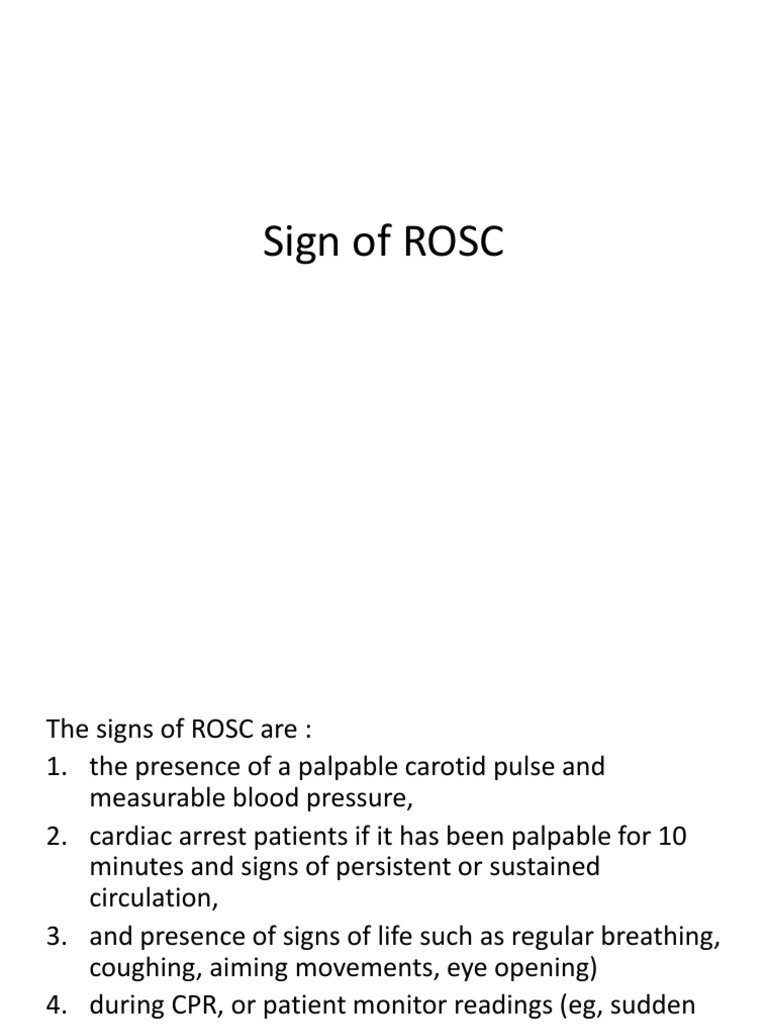 Sign of ROSC | PDF