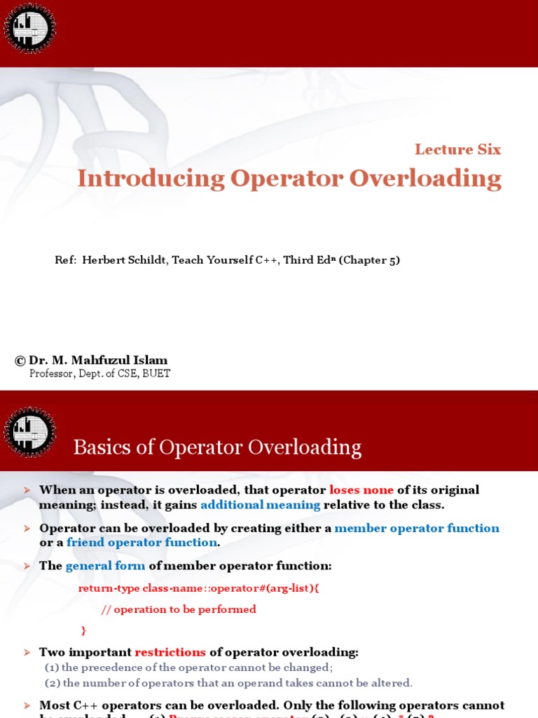 Operator Overloading | PDF | C++ | Parameter (Computer Programming) Operator Overloading | PDF | C++ | Parameter (Computer Programming)