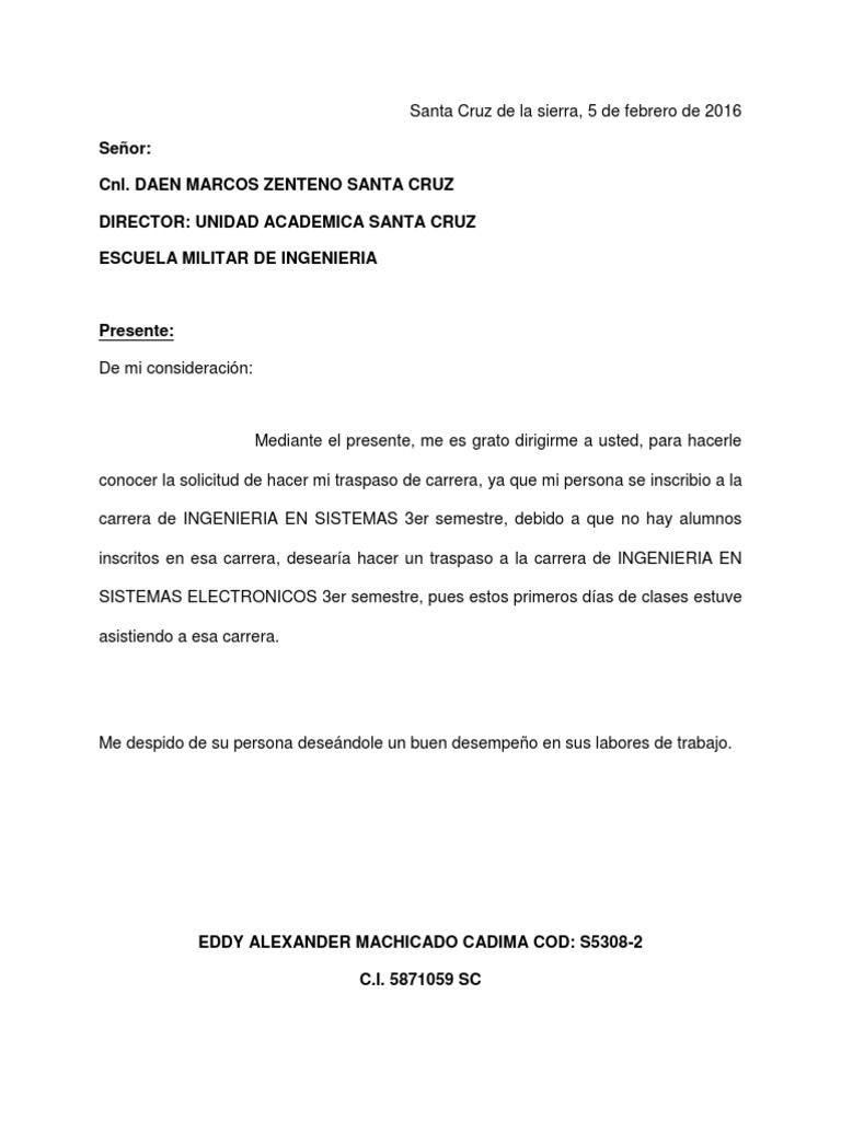 Carta Traspaso Emi | PDF