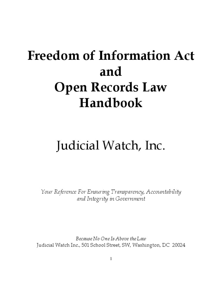 FOIA Handbook | PDF | Freedom Of Information Act (United States ...