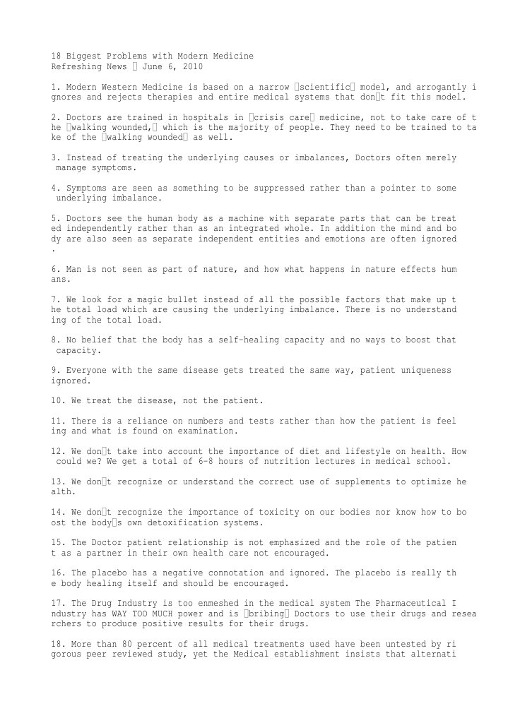 18 Biggest Problems With Modern Medicine | PDF | Physician | Medicine