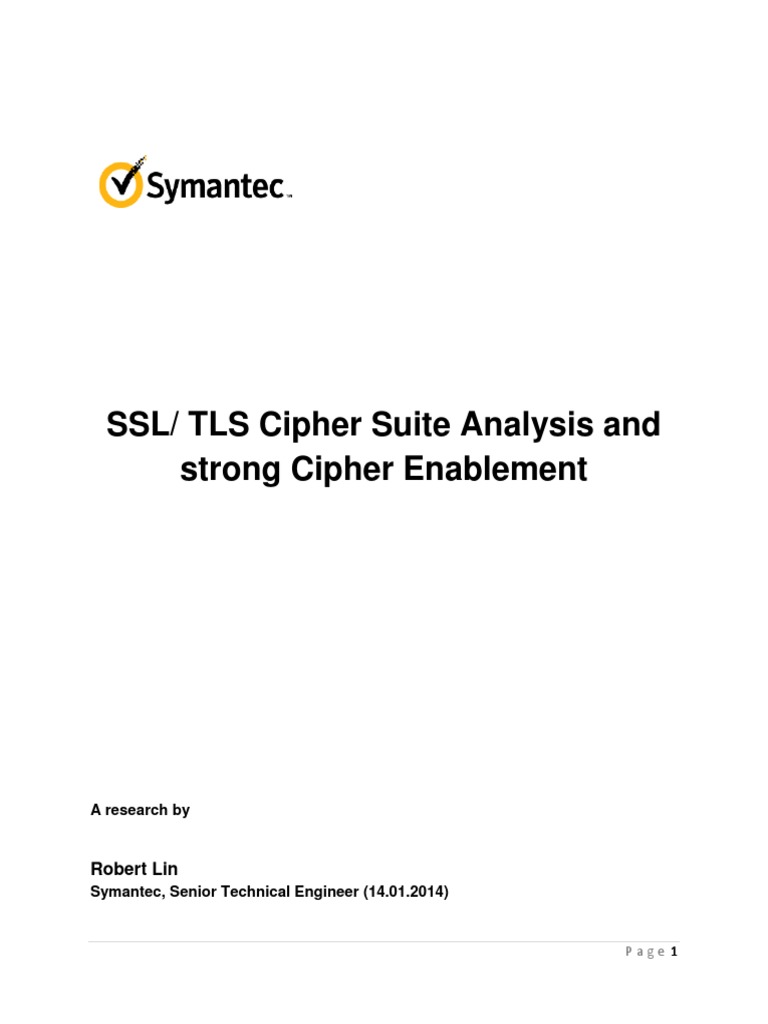 Ciphersuite Analysis and Strong Cipher Enablement - 0 | PDF | Transport ...