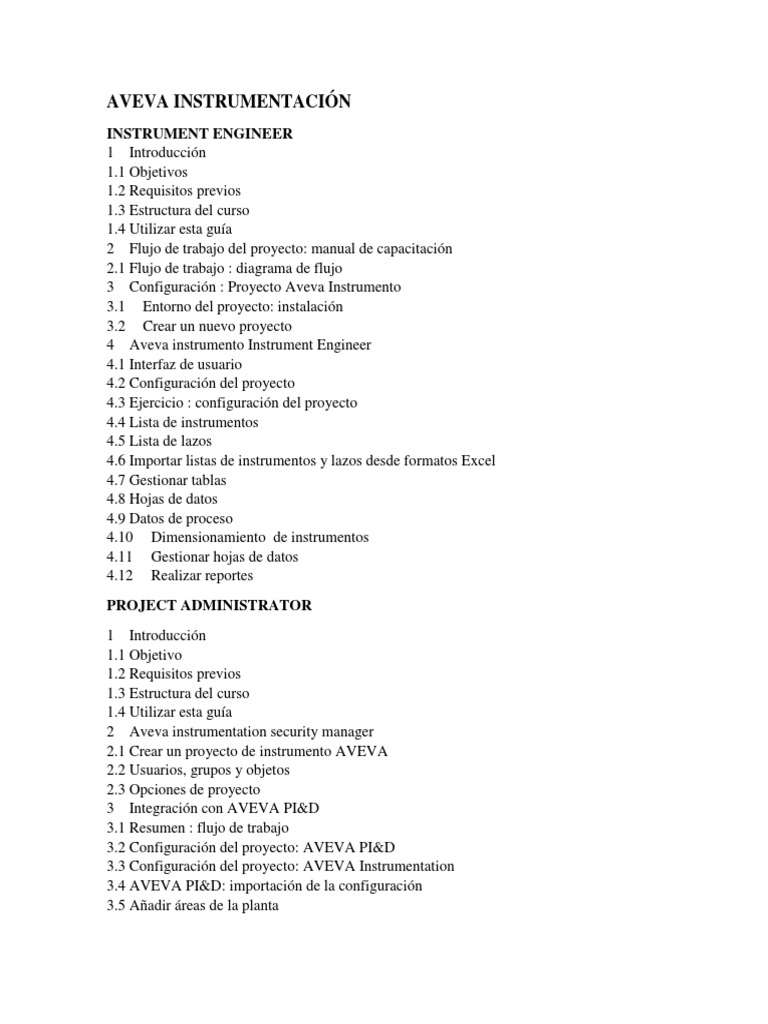 Guía de Instrumentación AVEVA | PDF