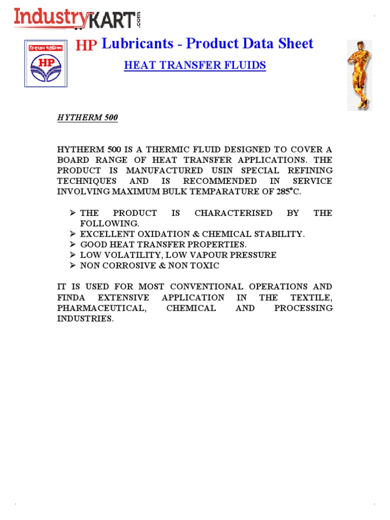 Heat Transfer Oil Hytherm 500 | PDF | Lubricant | Heat Transfer