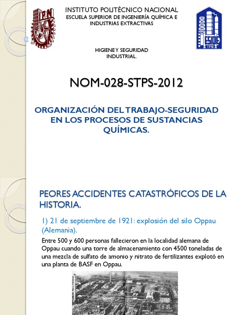 NOM-028-STPS-2012 | La seguridad | Accidentes