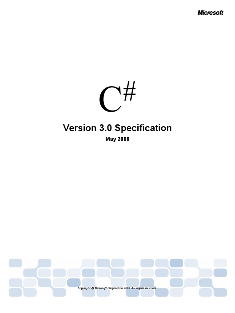 CSharp 3.0 Specification | PDF | Anonymous Function | C Sharp (Programming Language)