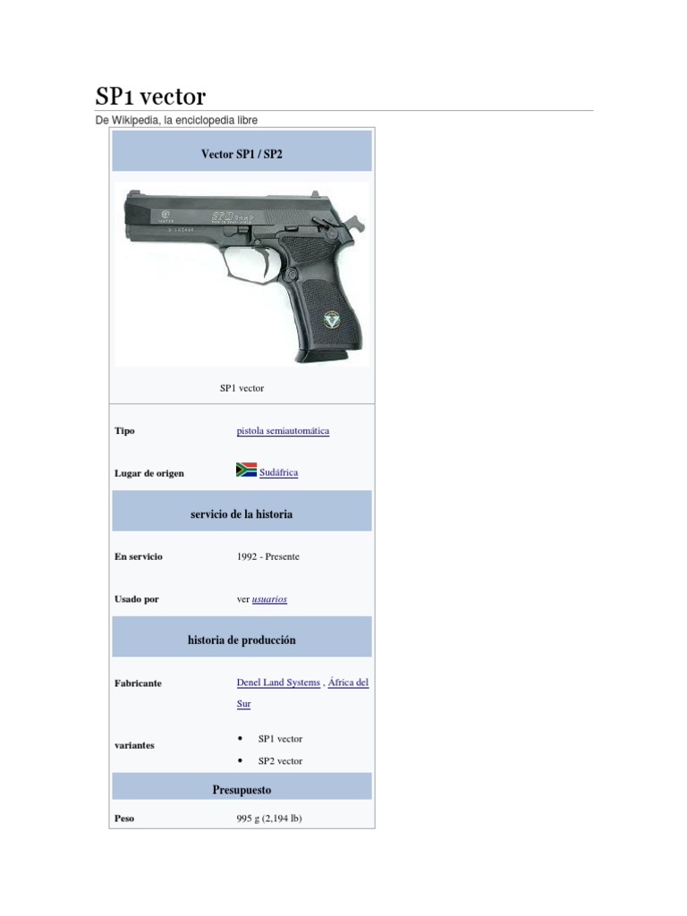 SP1 Vector | PDF | Pistola | Munición
