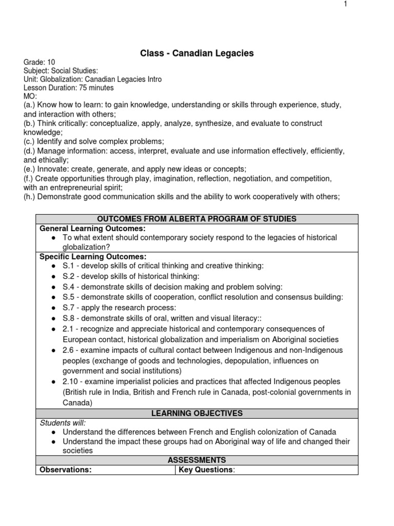 Legacies Lesson | Download Free PDF | Critical Thinking | Thought