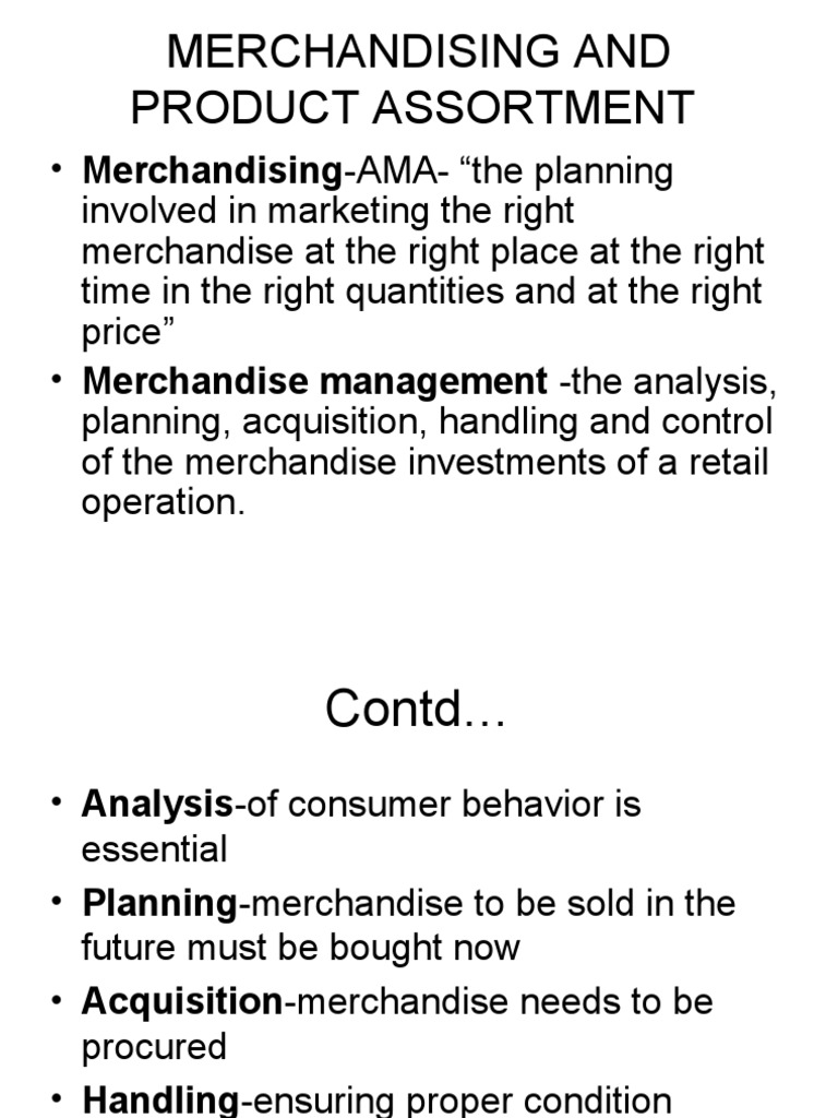 Merchandising and Product Assortment | PDF | Packaging And Labeling | Sales