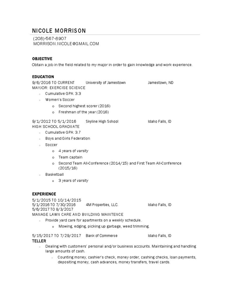 Nicole Morrison Resume | PDF