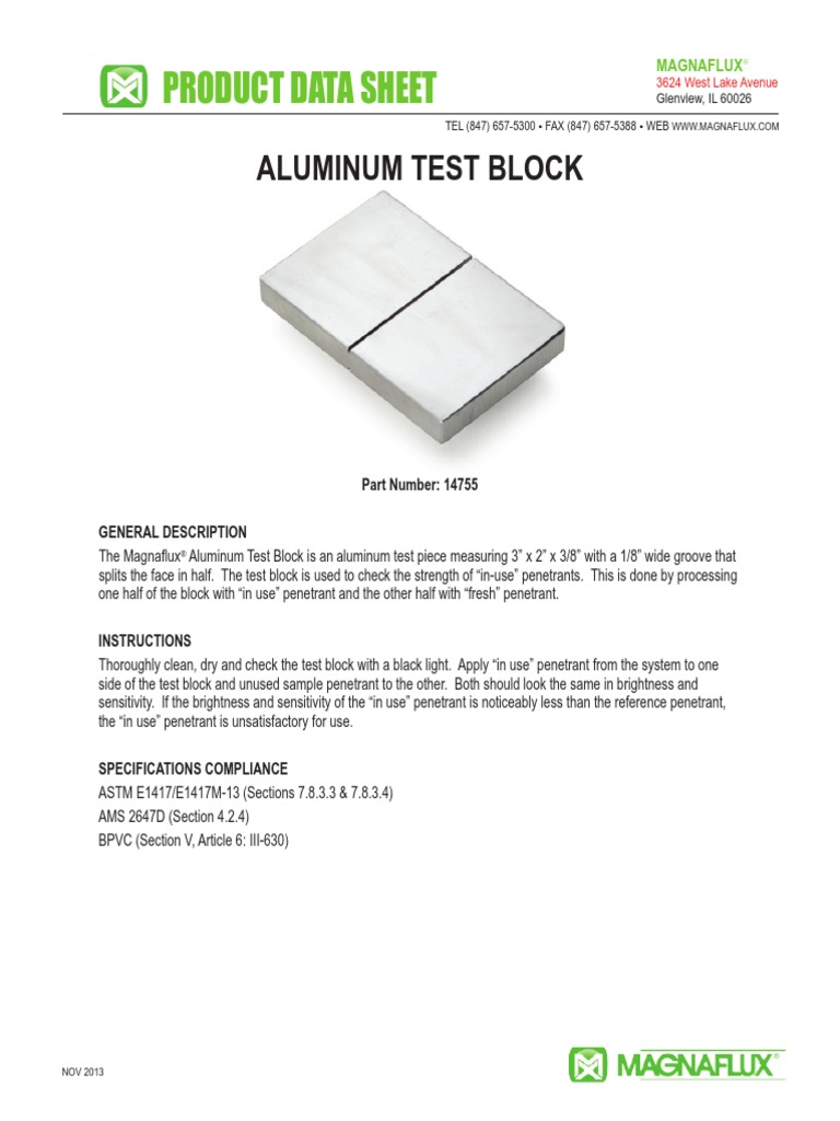 Aluminum Test Block | PDF