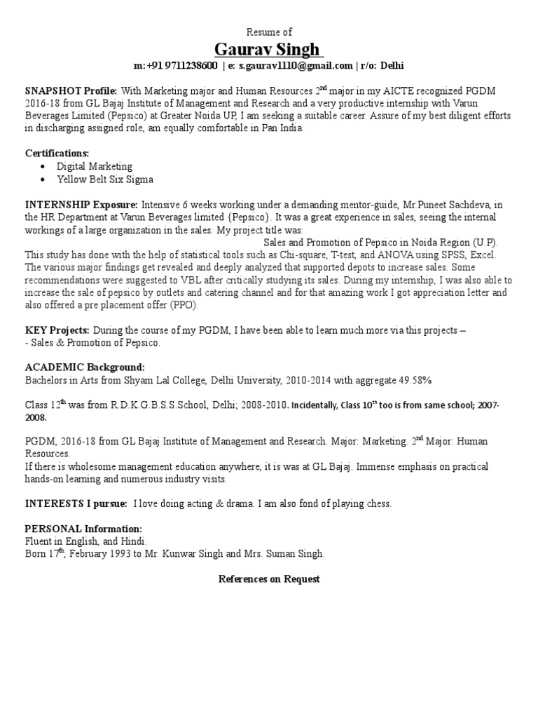 Gaurav Singh Resume | PDF