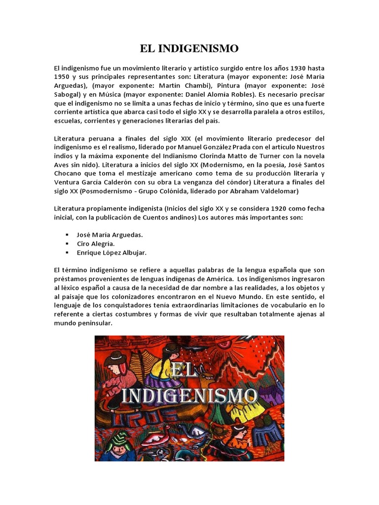 El Indigenismo | PDF | Personas