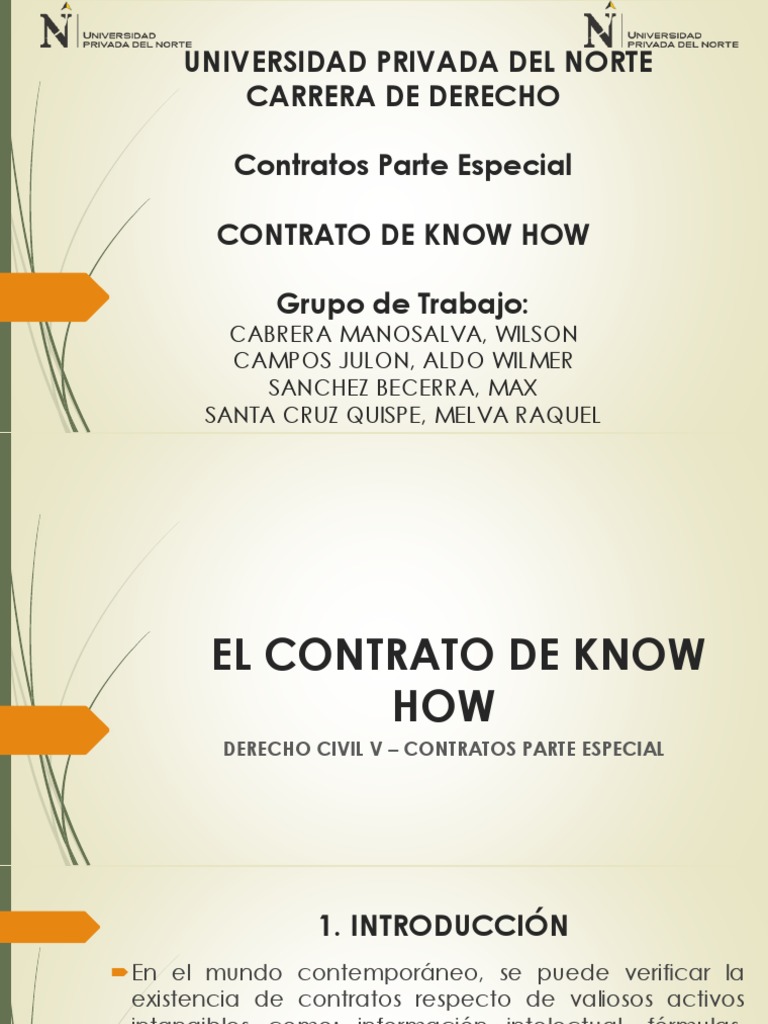El Contrato de Know How | PDF | Patentar | Conocimiento