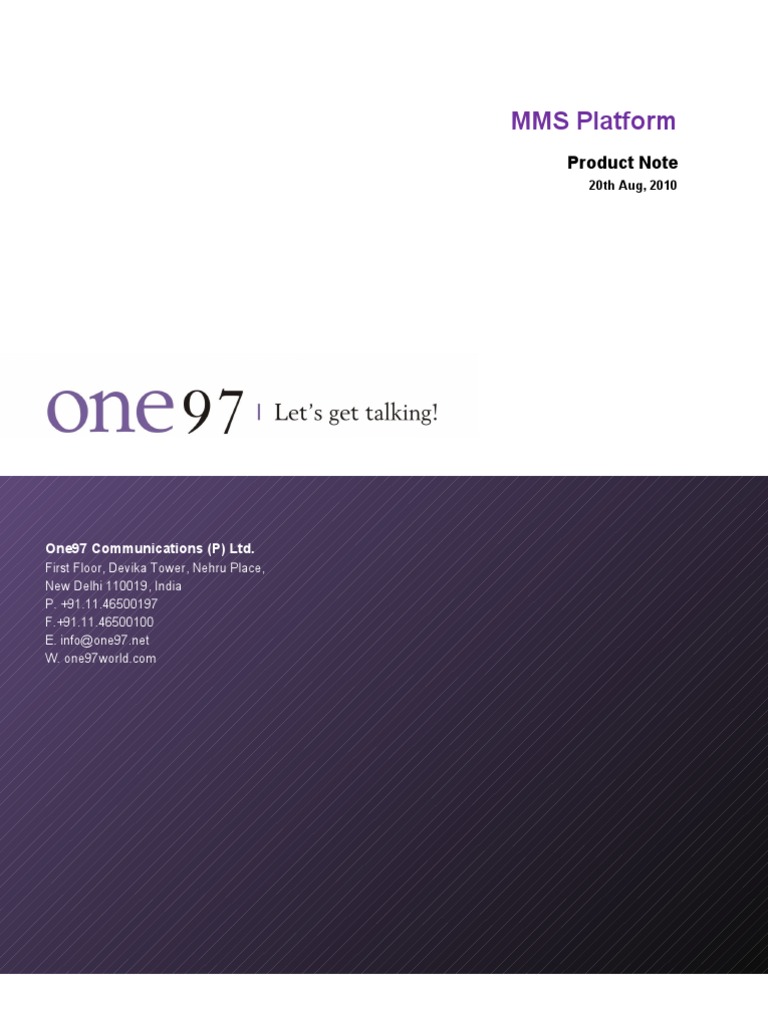 MMS Platform: Product Note | PDF | Replication (Computing) | Computer Network