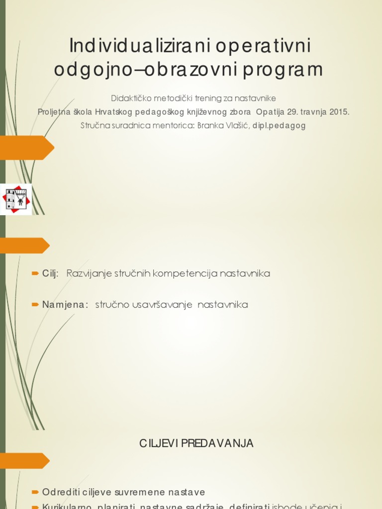 Obrazoni Program Individualni PDF | PDF