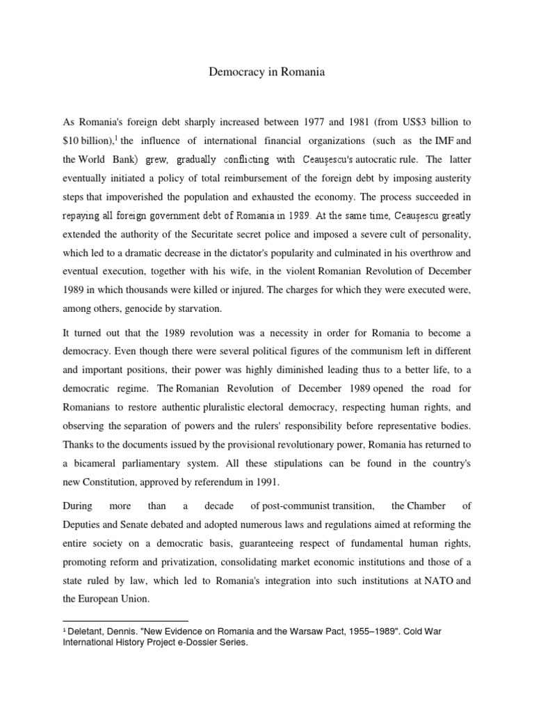 Democracy in Romania | PDF | Romania | European Union