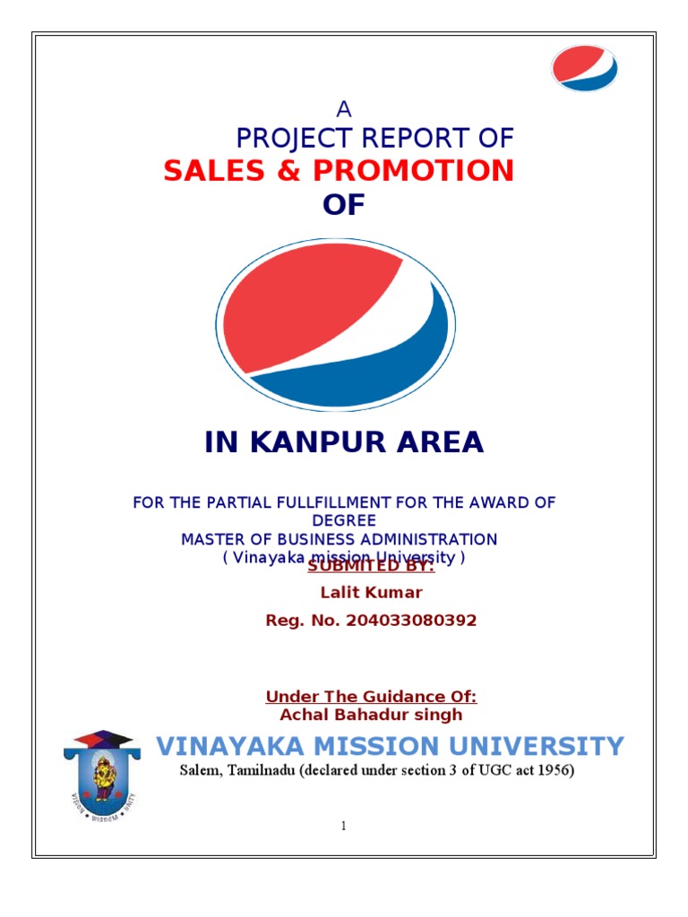 Sales & Promotion of Pepsi 2 | Pepsi Co | Pepsi