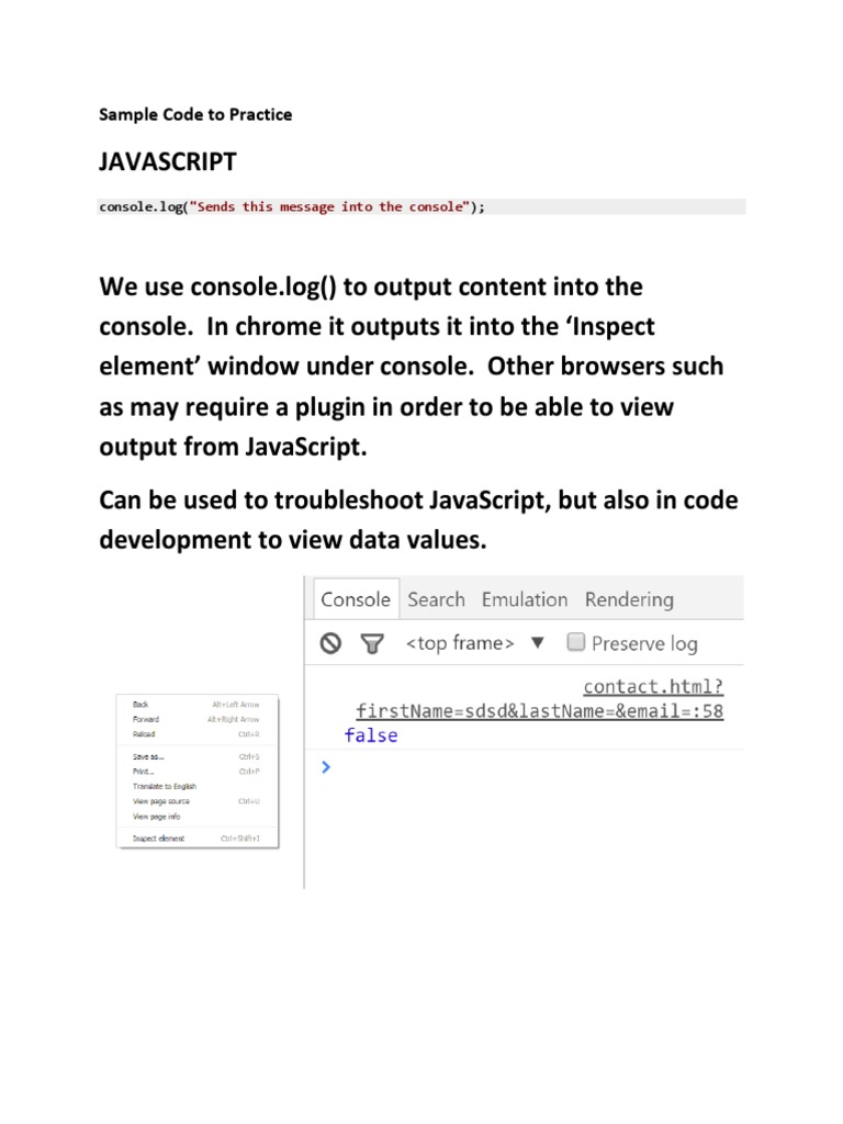 Online JavaScript Practice | PDF